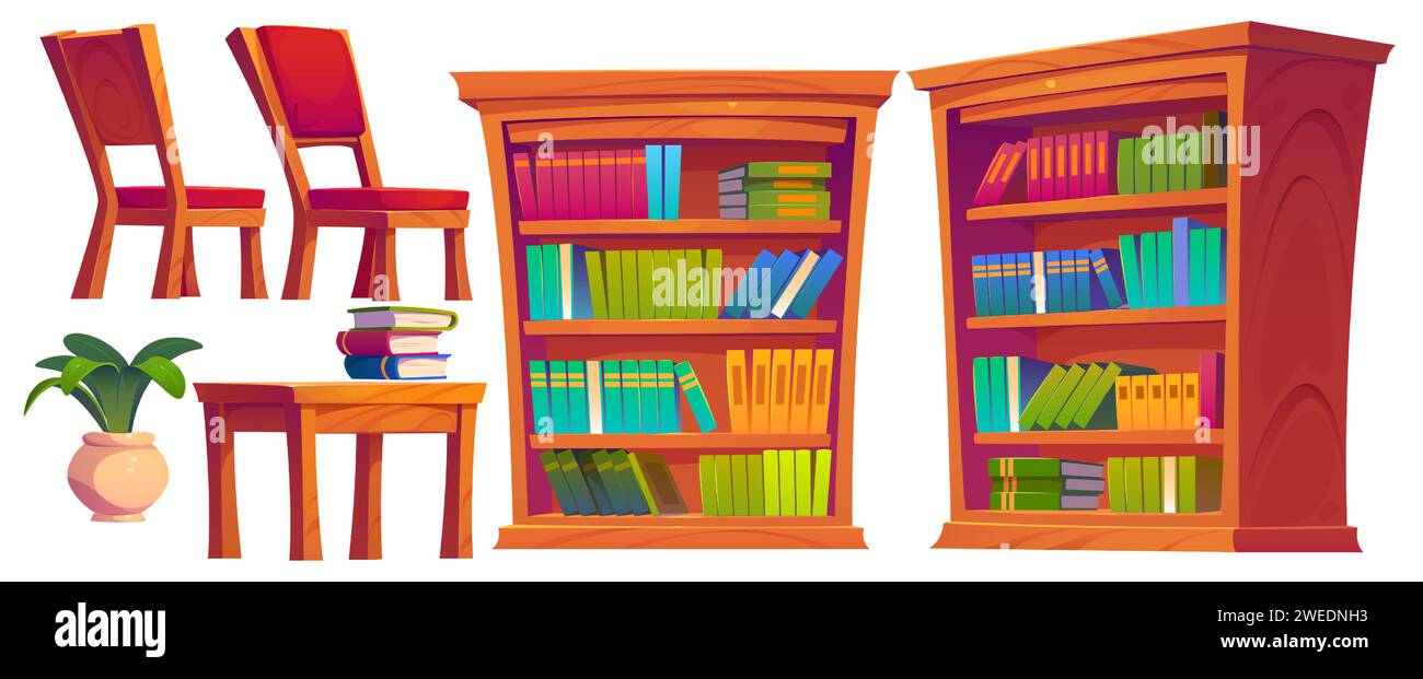 Cartoon book library hi-res stock photography and images - Alamy