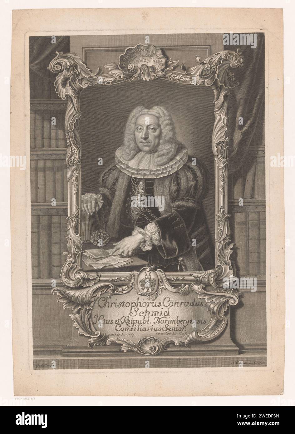 Portrait van Christoph Conrad Schmid, Johann Wilhelm Windter, 1748 ...