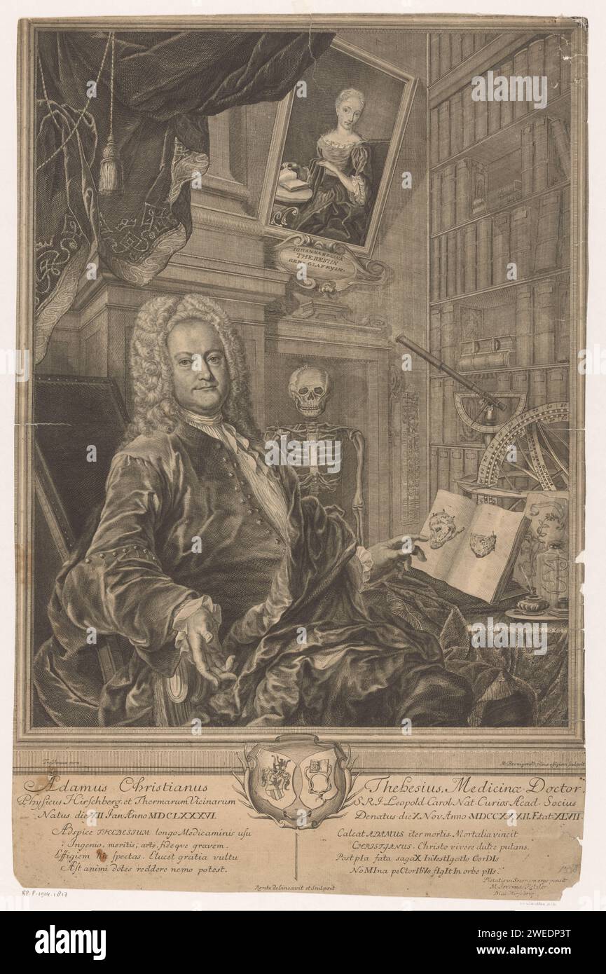 PortraT van Adam Christian Thebesius, Michael Heinrich Rentz, after ...