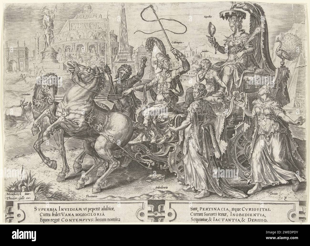 Triumphal car with pride (superbia), 1564 - 1633 print The ...