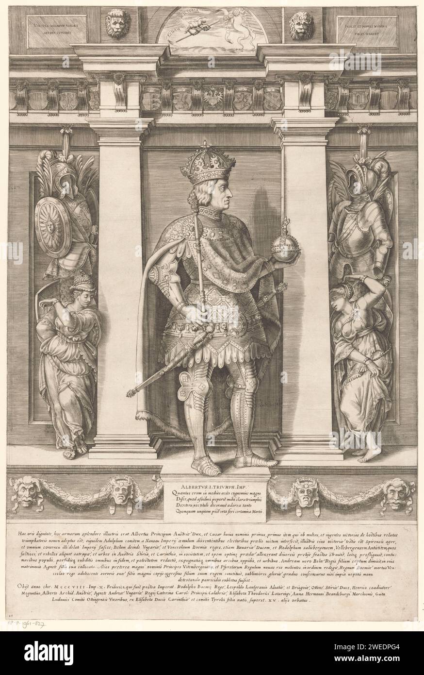 Portrait of Albrecht I of Habsburg, Roman-German Koning, Gaspare Oselli ...
