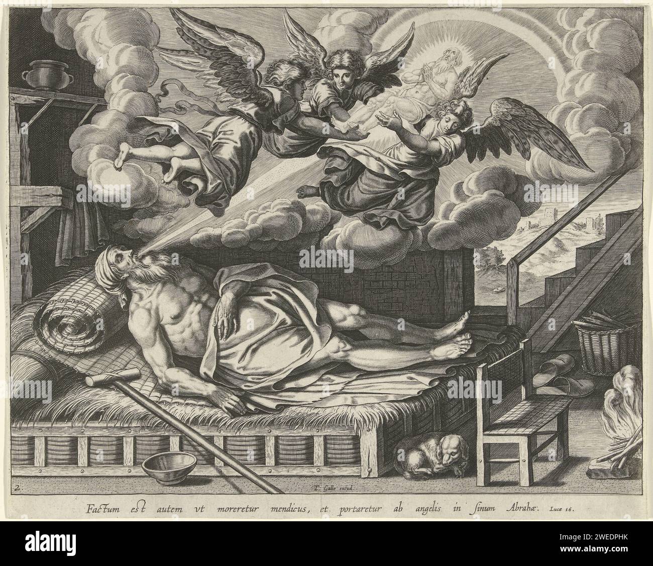 Poor bed of the poor Lazarus, Theodoor Galle (Possible), 1581 - 1633 ...