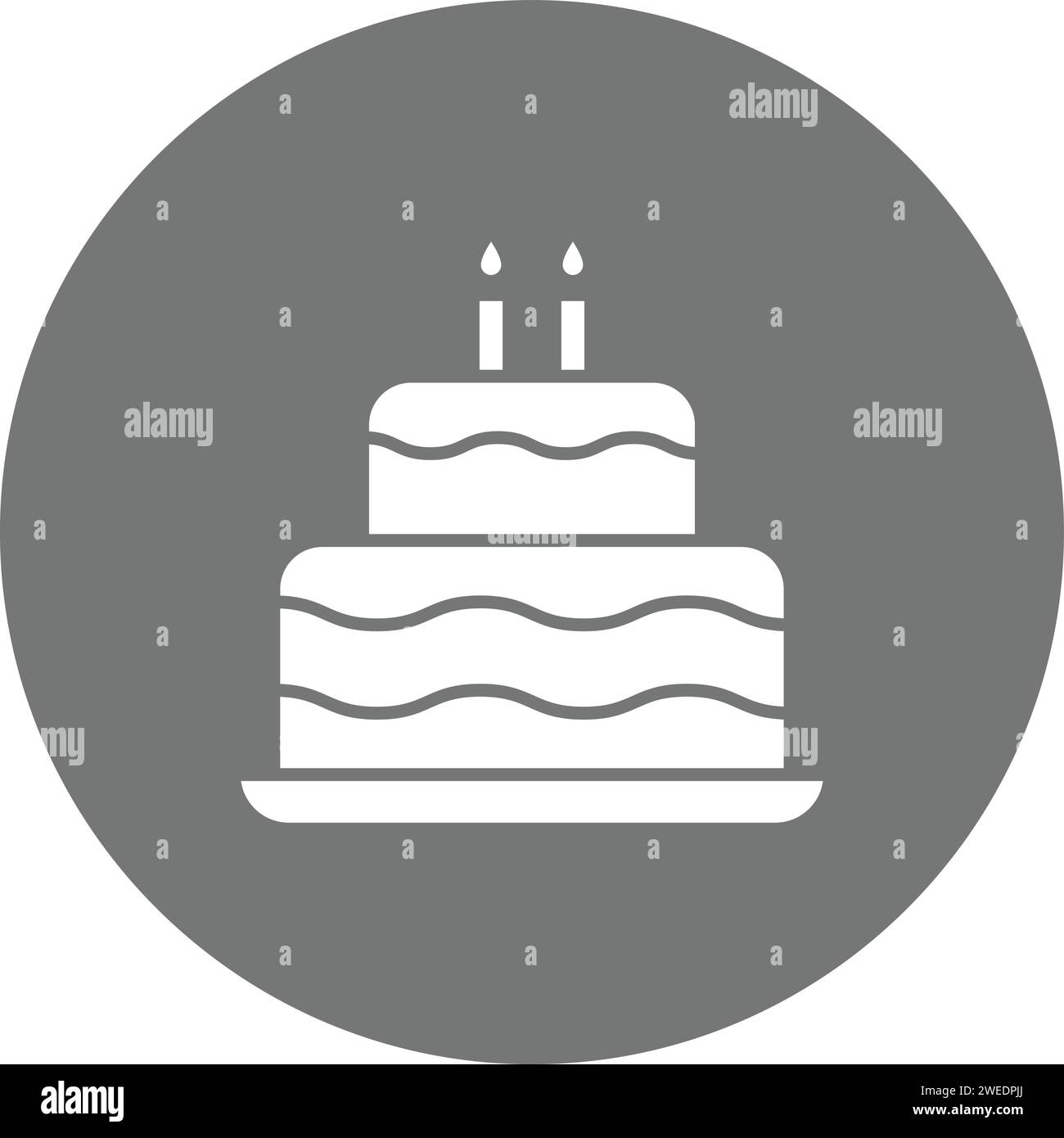 Two layered cake icon vector image Stock Vector Image & Art - Alamy
