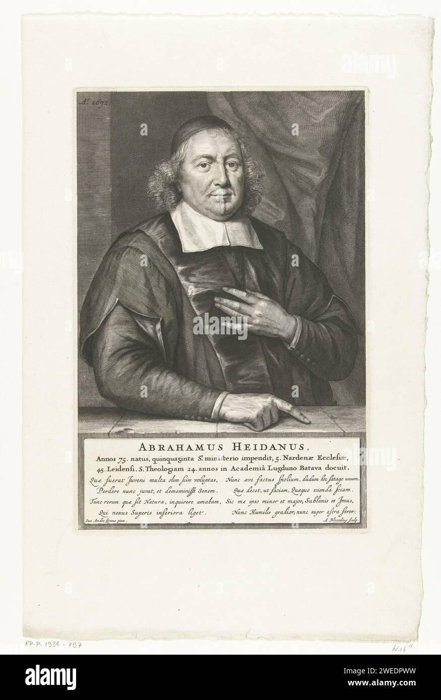 Portrait of Abraham Heidanus, Abraham BLOTELING, After Jan Lievens ...