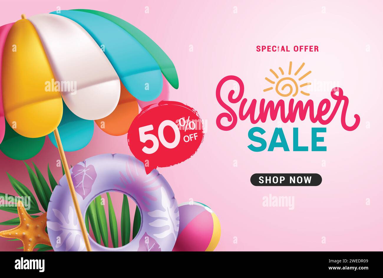 Summer sale text vector banner. Summer sale special offer discount with ...