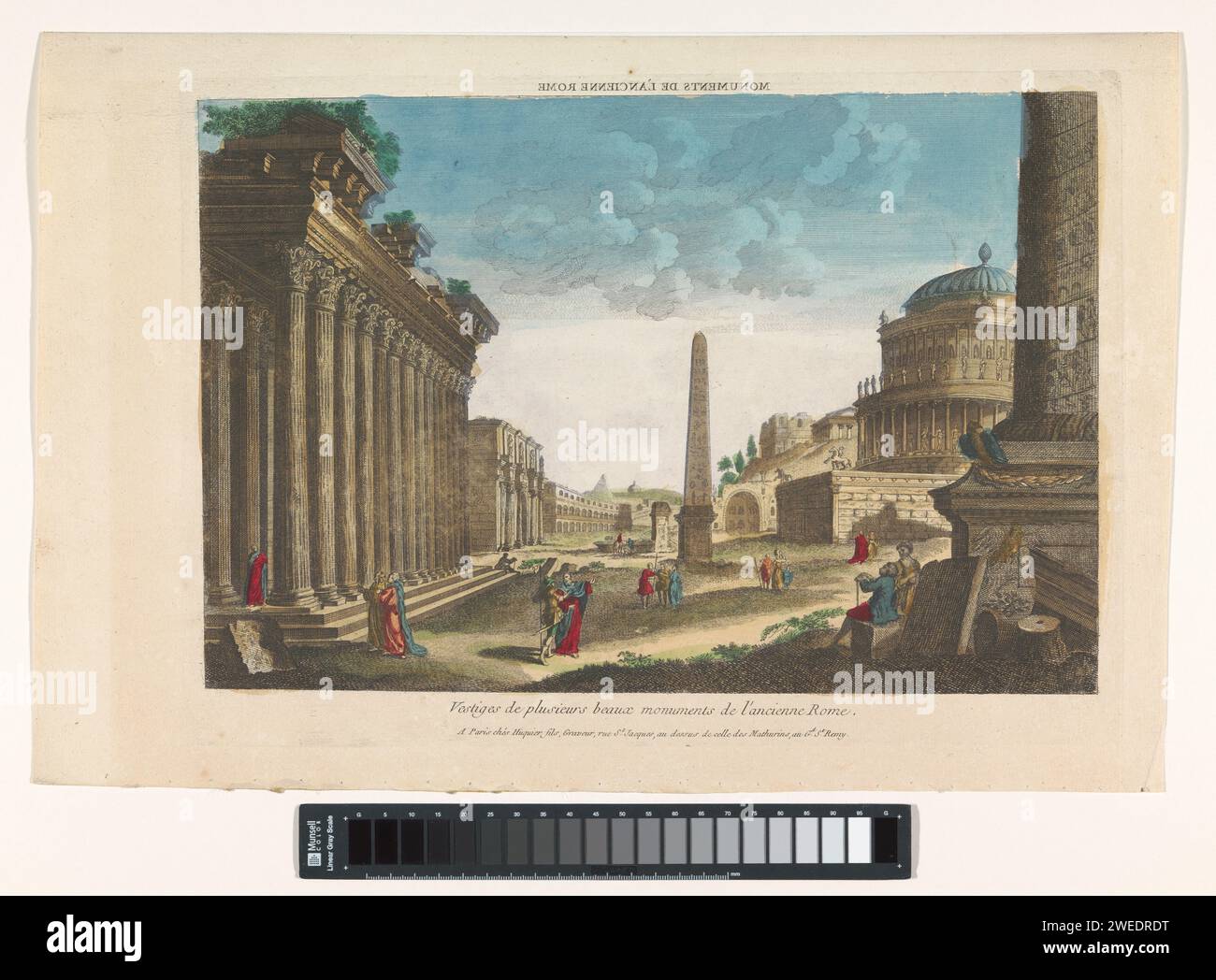 View of the ruins of the column of Trajanus, the arch of Constantijn ...