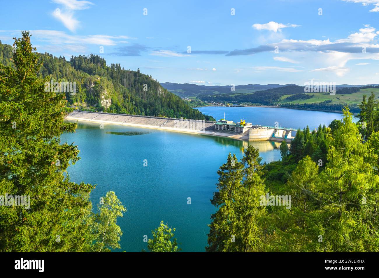 View from the Dunajec Castle to the Niedzica Dam (Czorsztynska Dam ...
