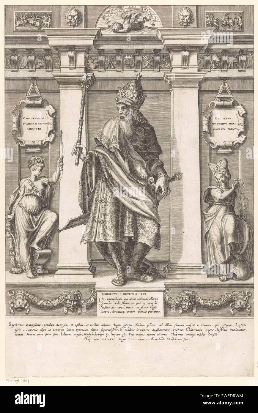 Portrait of Sigebert I, King of Austrasia, Gaspare Oselli, After ...