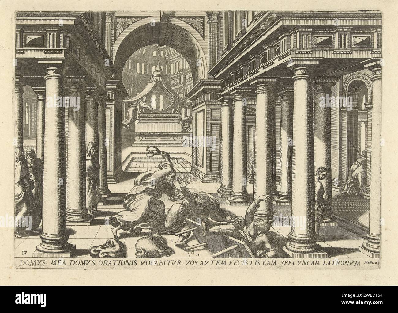 Christ drives the money changers from the temple, Luke van Doechum ...