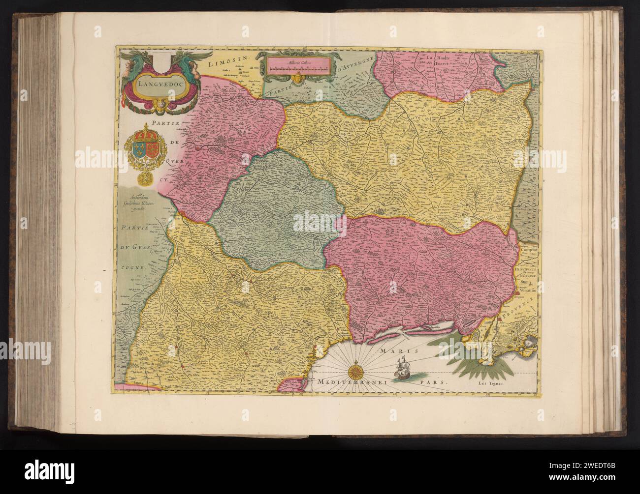 Map of Languedoc, Anonymous, After Johannes Willemszoon Blaeu, 1631 ...