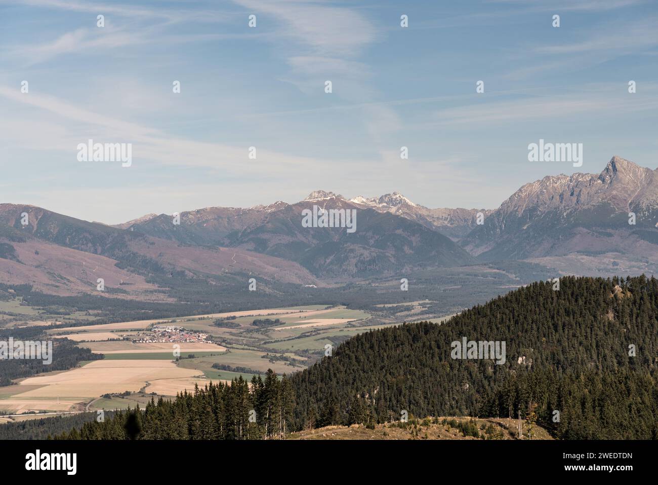 Svinica, Kozi Wiech and Krivan mountain peaks in Vysoke Tatry mountains ...