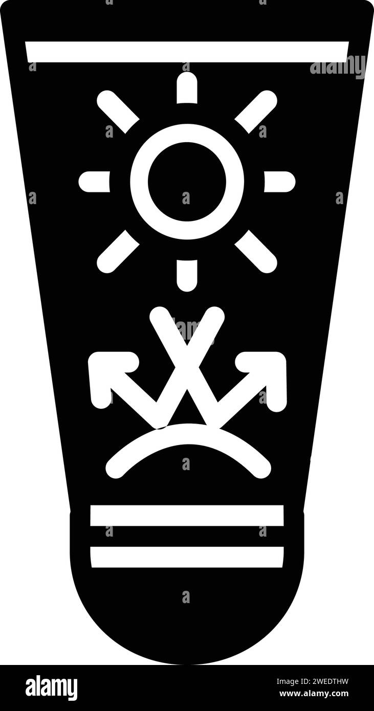 Sun protection cosmetics vector Black and White Stock Photos & Images ...