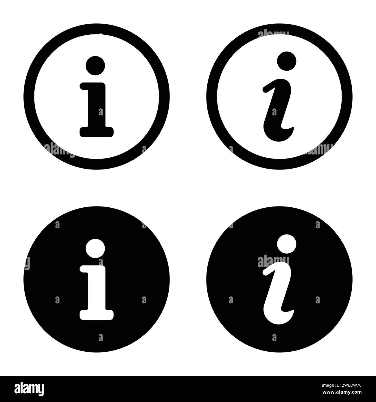 Info icons set. Information icon collection on white background. Info ...