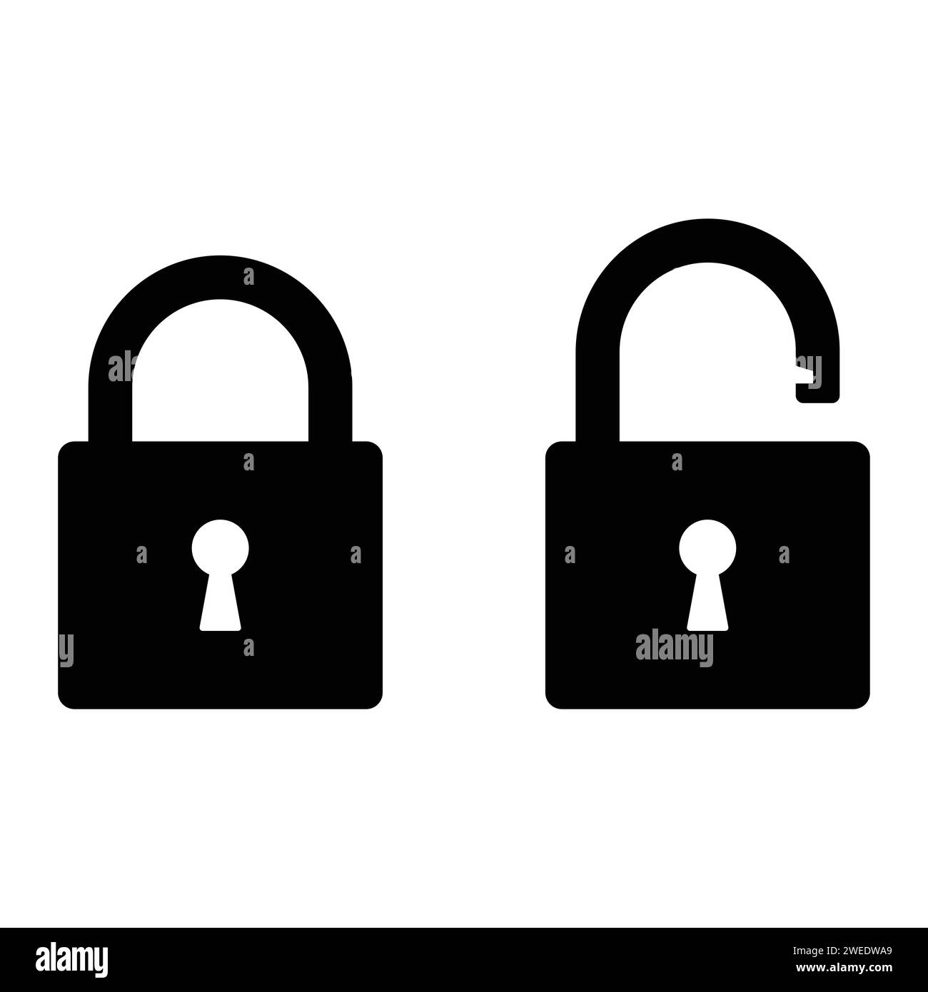 Lock icon set. Lock open and lock closed icons. Locked and unlocked ...