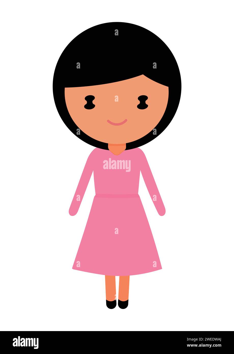 Vector Illustration of Cartoon Girl Character Stock Vector Image & Art ...
