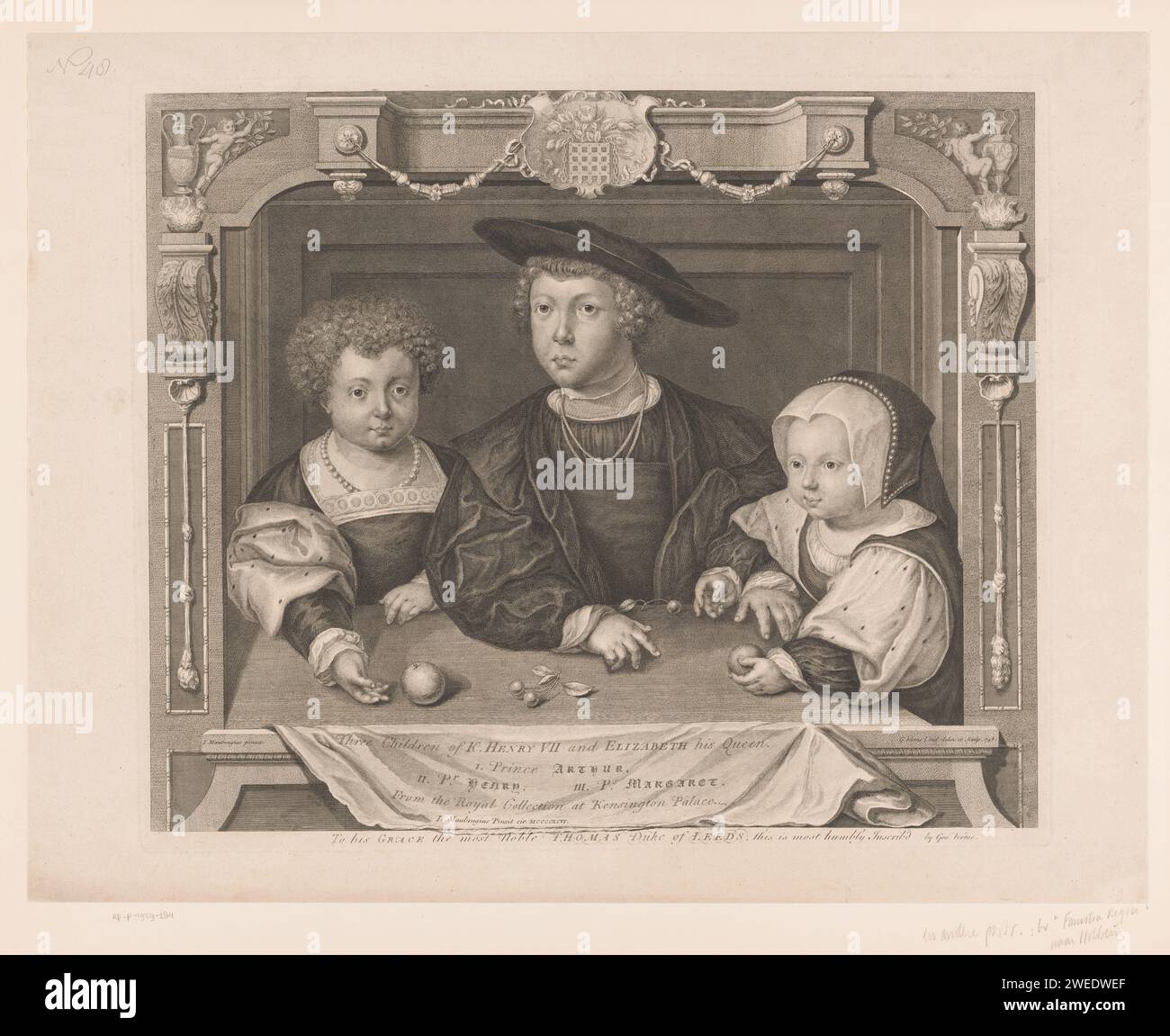 Portrait of Dorothea, Johan and Christina van Denmark, George Vertue ...