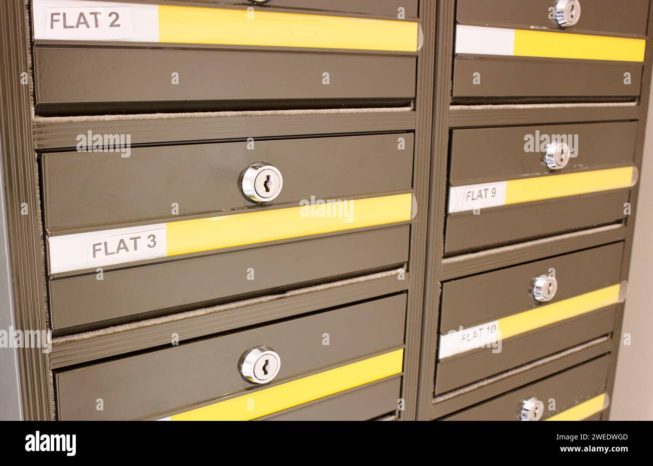Post boxes for apartments Stock Photo - Alamy