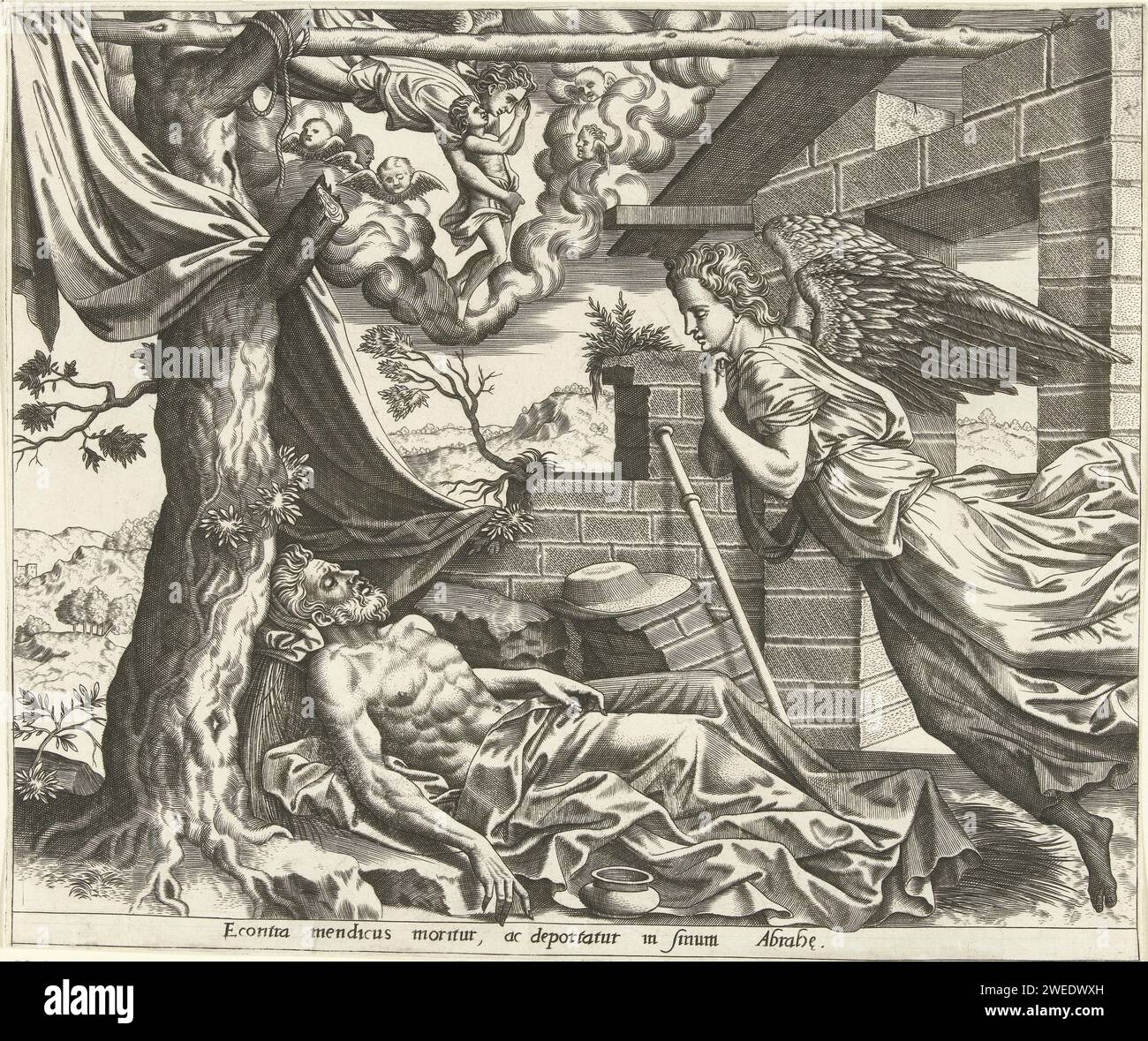 The death of Lazarus, Hans Collaert (I) (Possibly), After Lambert ...