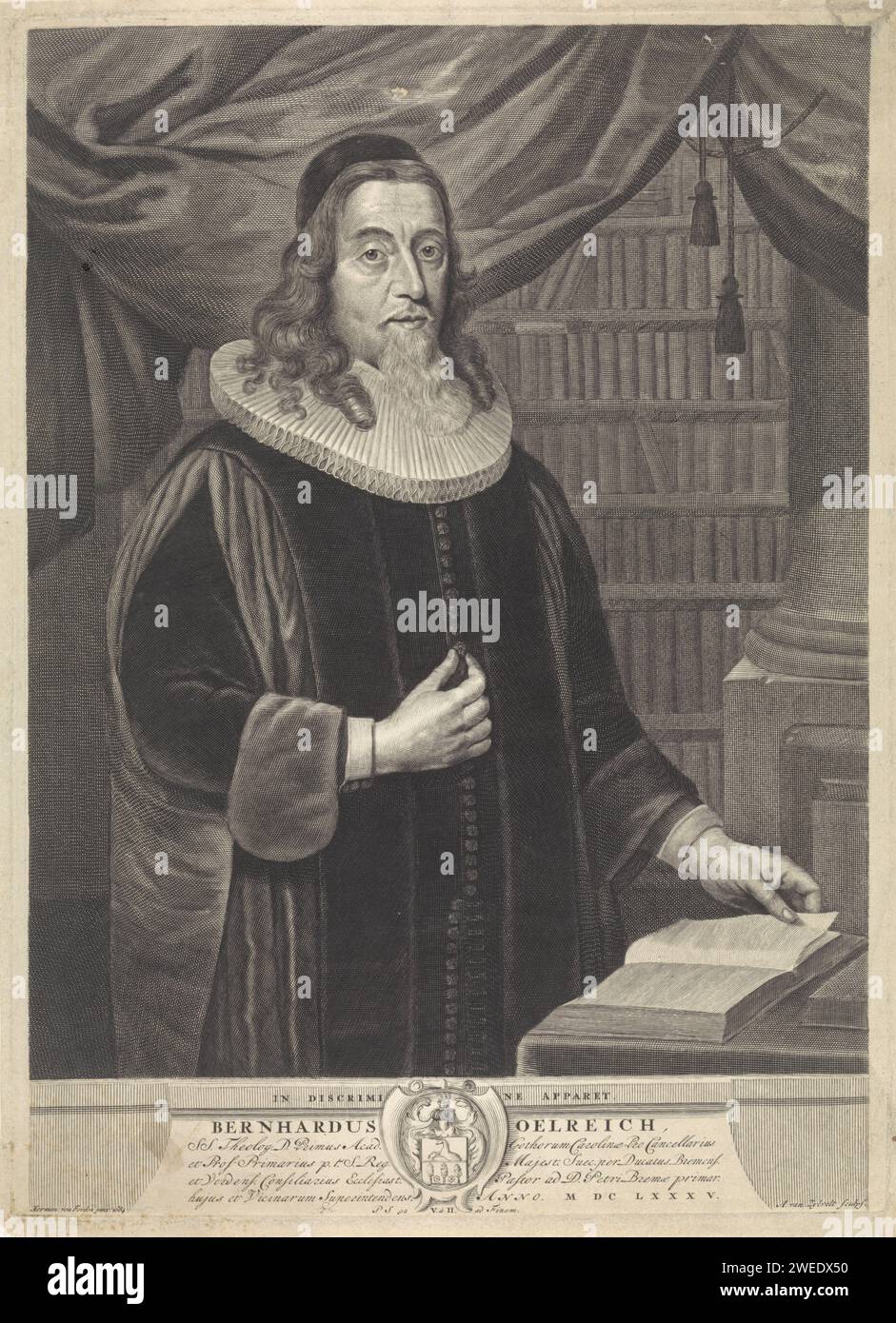 Portrait of Bernhard Oelreich, Anthony van Zijlvelt, after Herman von ...