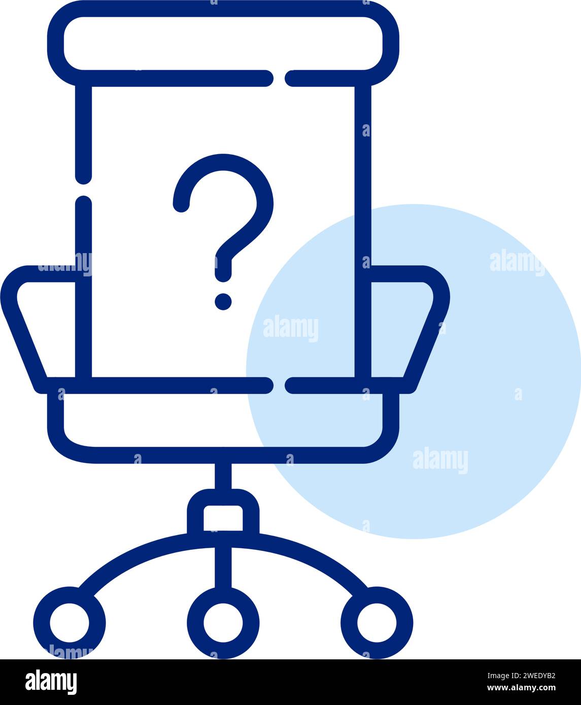 Office chair with question mark. Vacancy ad. Pixel perfect, editable ...