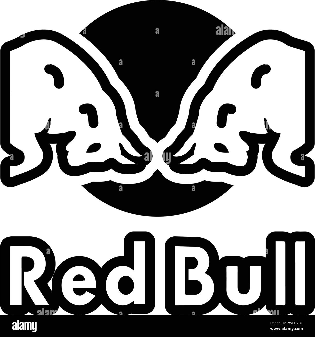 Red bull icon logo Black and White Stock Photos & Images - Alamy