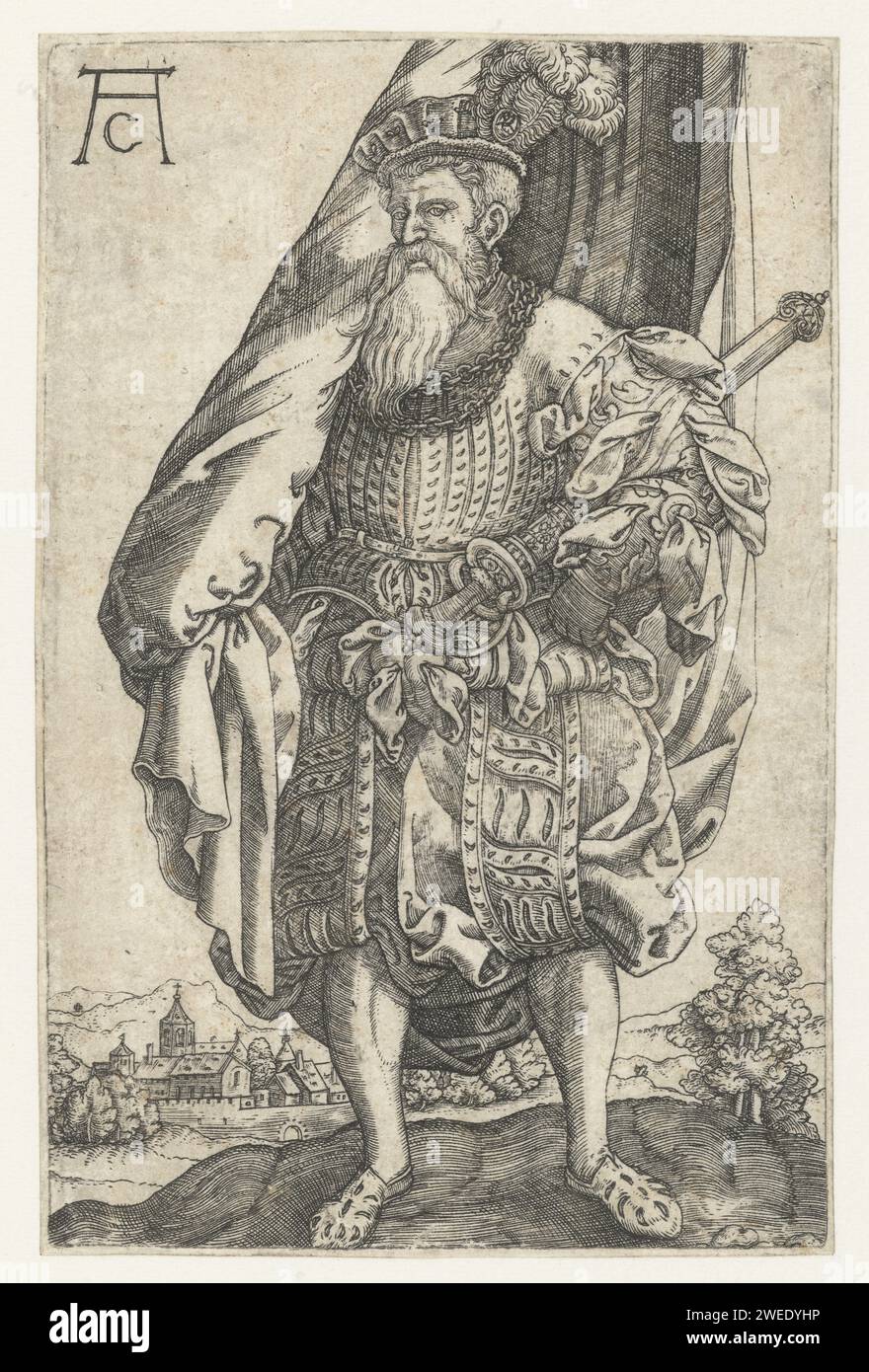 Standard carrier, AC Monogrammist (16th century), 1520 - 1562 print Man ...
