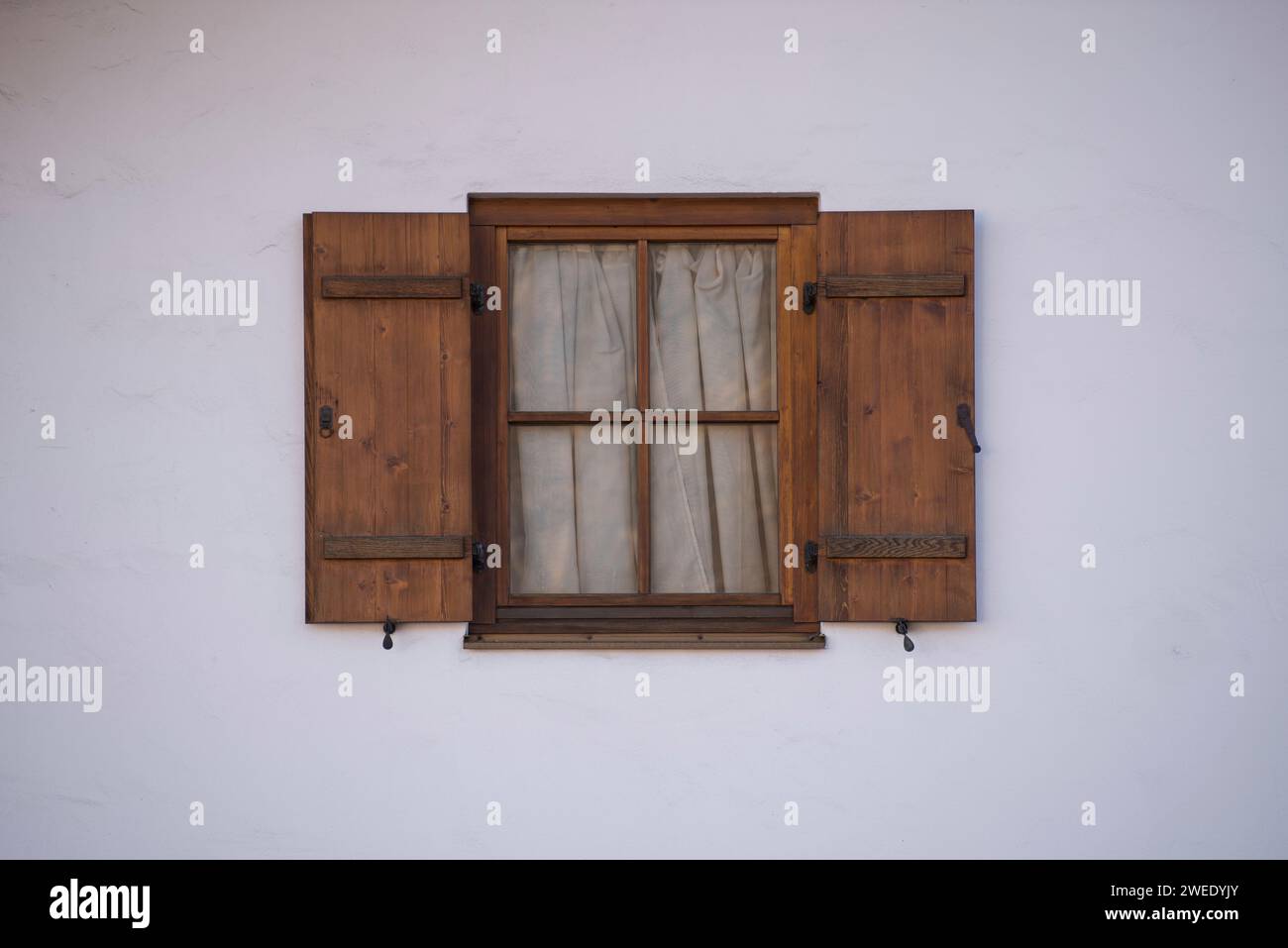 Germany - January 15, 2024: Old Decorative Wooden window Stock Photo ...