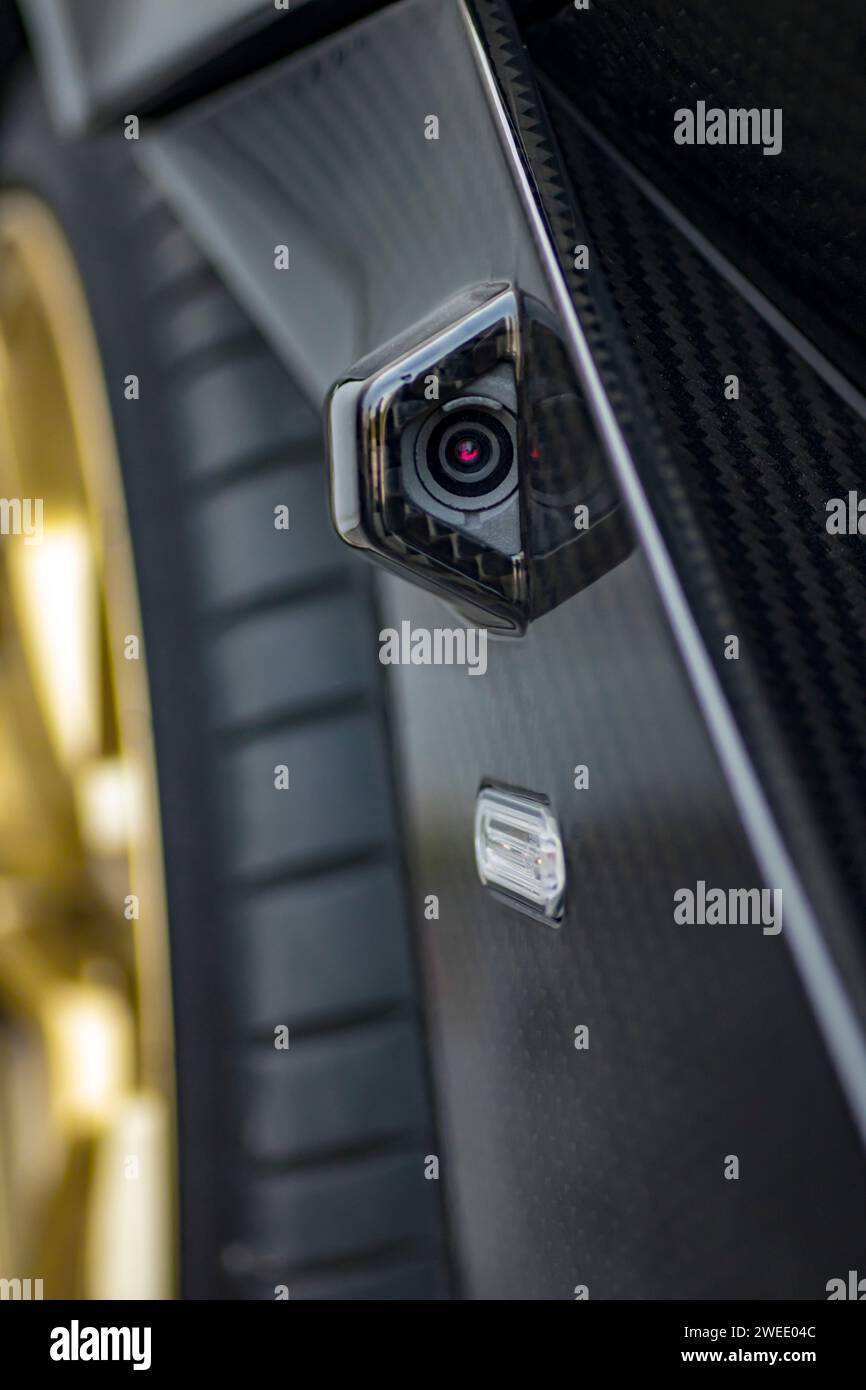 Modern car digital camera functioning as a rearview mirrror Stock Photo ...