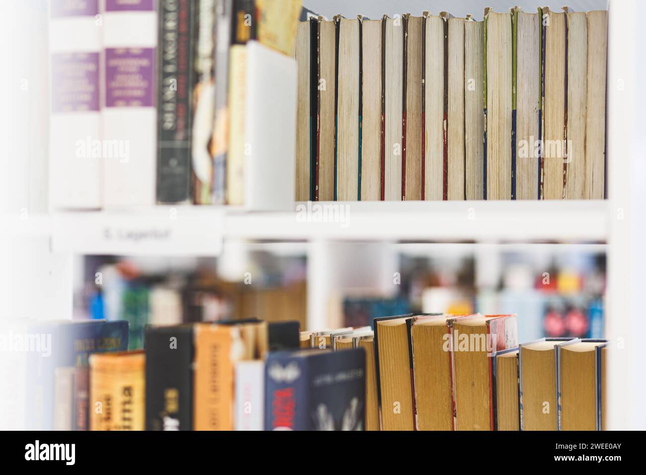 Books on the bookshelf in public library. High quality photo Stock ...