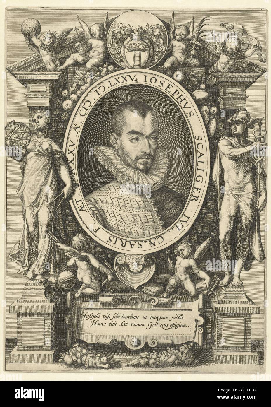 Portret Van Joseph Scaliger, Hendrick Goltzius, 1900 - 1917 print ...