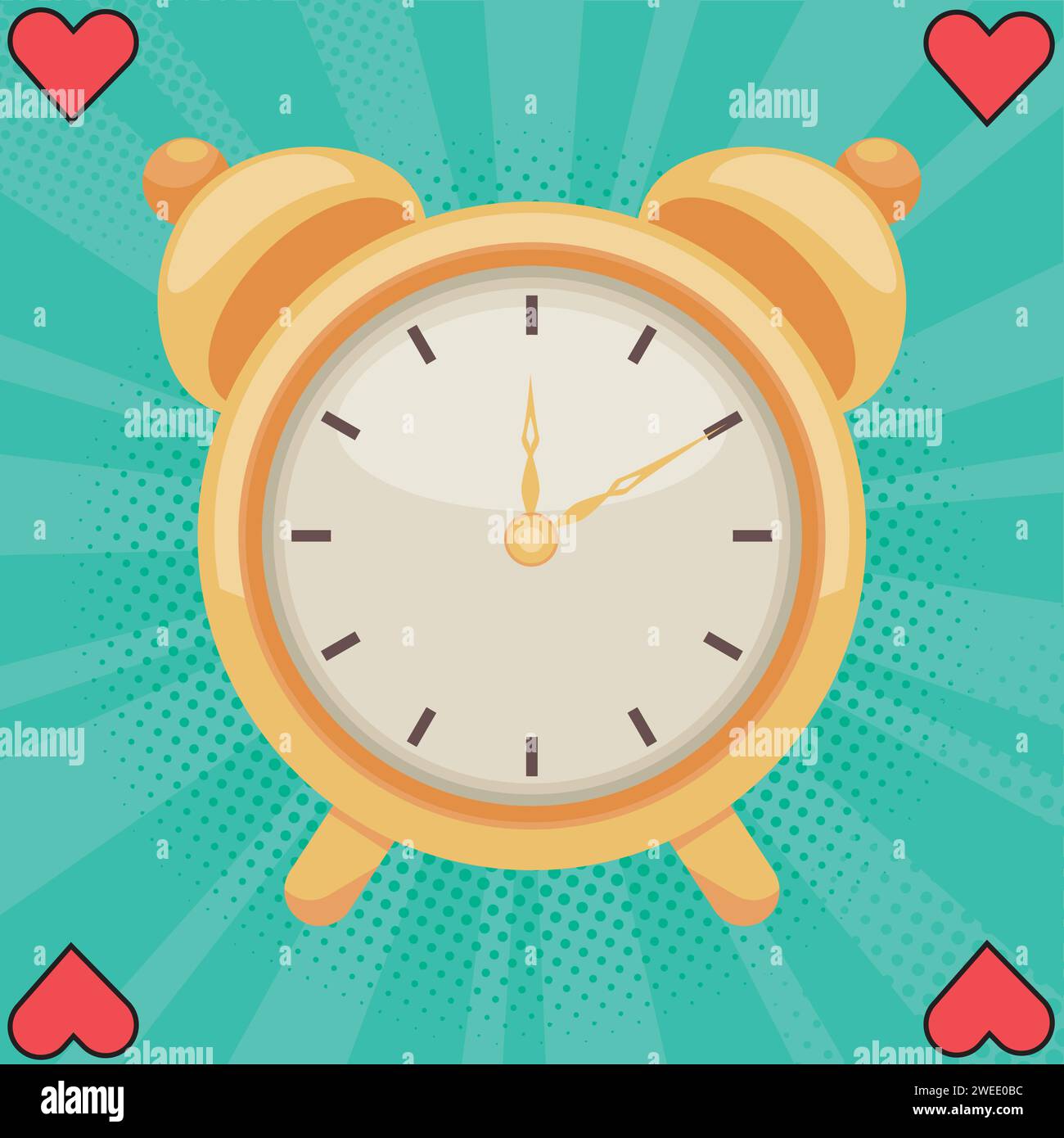clock pop art style vector image Stock Vector Image & Art - Alamy