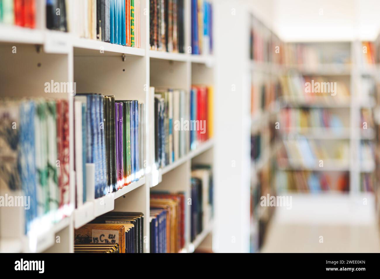 Old bookshelf in public library hi-res stock photography and images - Alamy