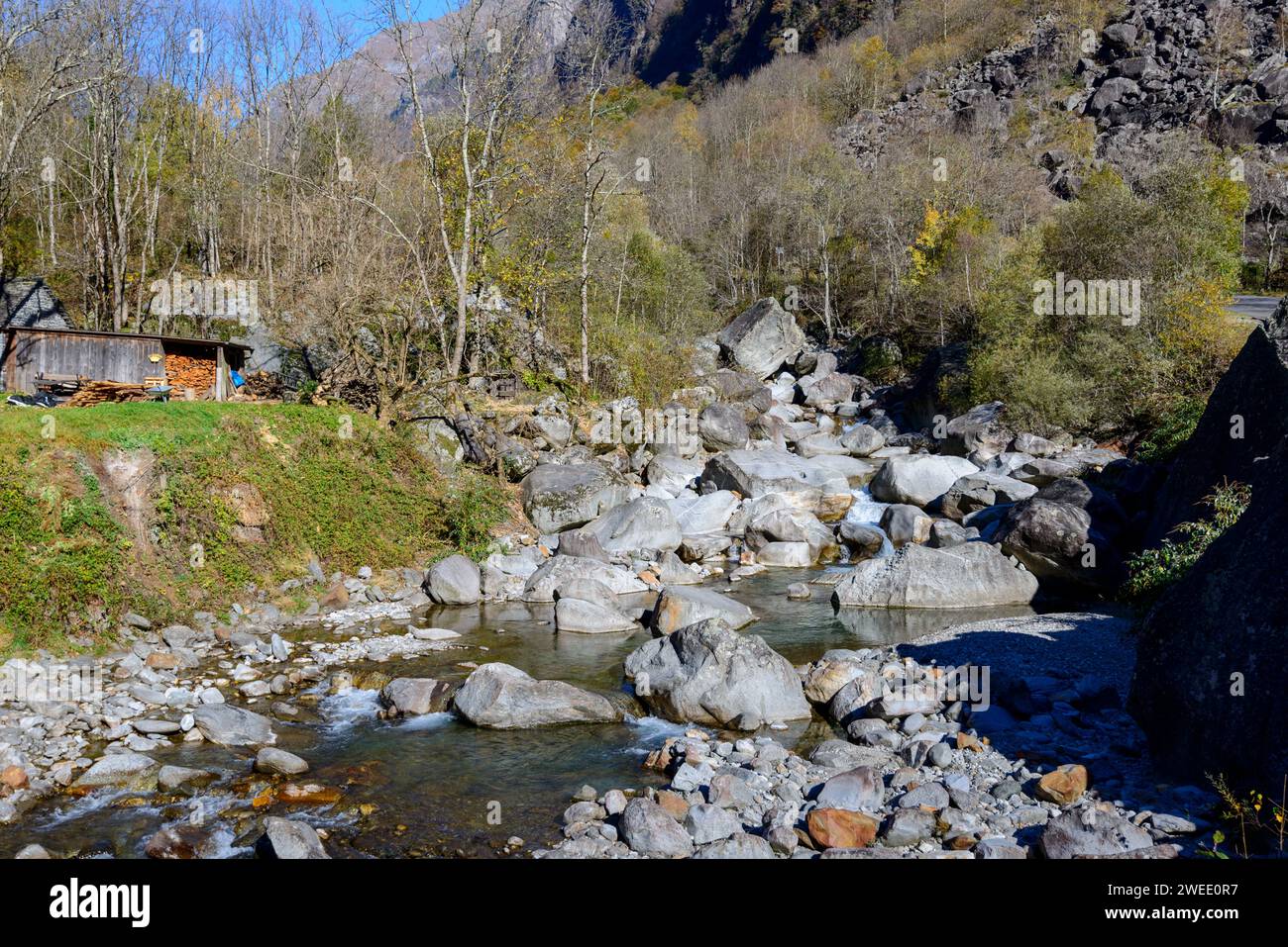 View of a river in a valley Stock Photo - Alamy