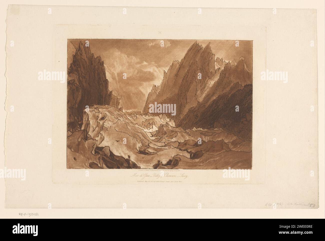 View of the glacier EI-de-Glace at Mont Blanc, Joseph Mallord William Turner, 1812 print London ...