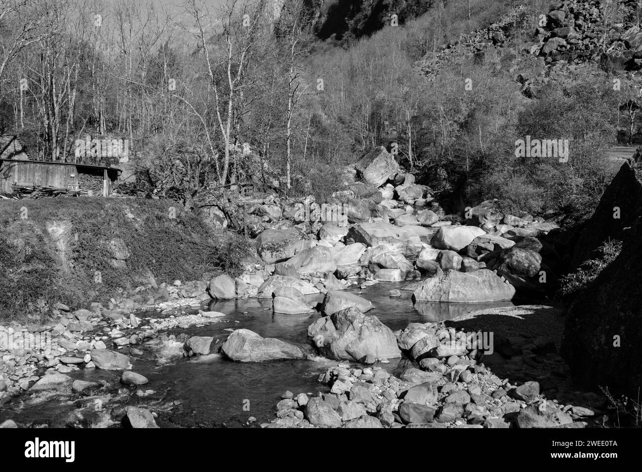 Autumn view river valley Black and White Stock Photos & Images - Alamy