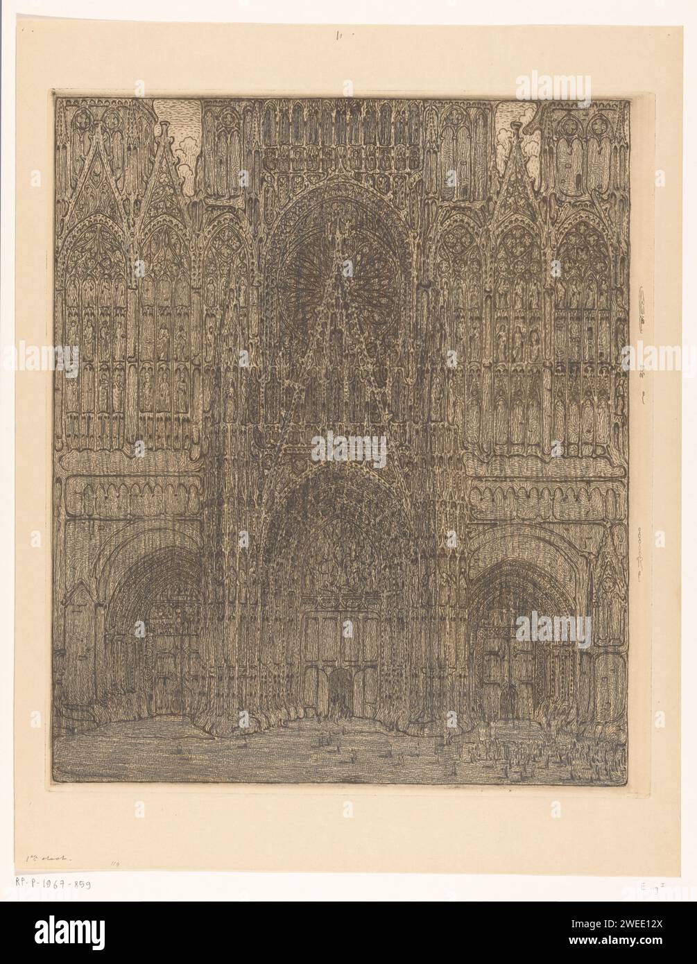Facade of the Onze-Lieve-Vrouwekathedral in Rouen, Wijnand Otto Jan ...