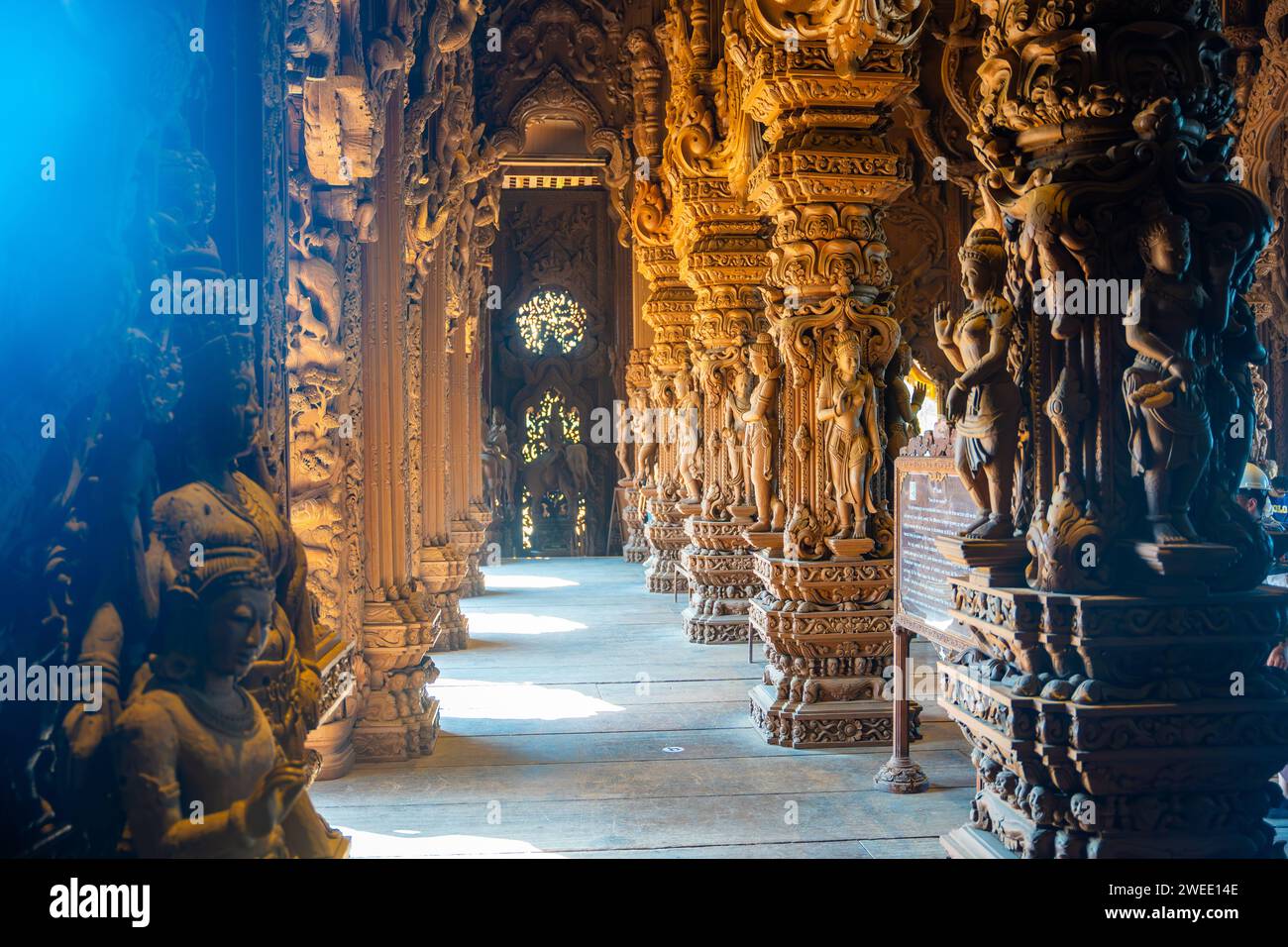 Pattaya, Thailand - December 31, 2023: Interior of Sanctuary of Truth ...