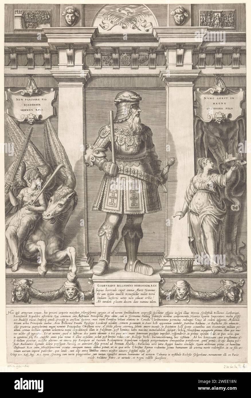 Portrait of Godfried IV of Bouillon, Gaspare Oselli, After Francesco ...