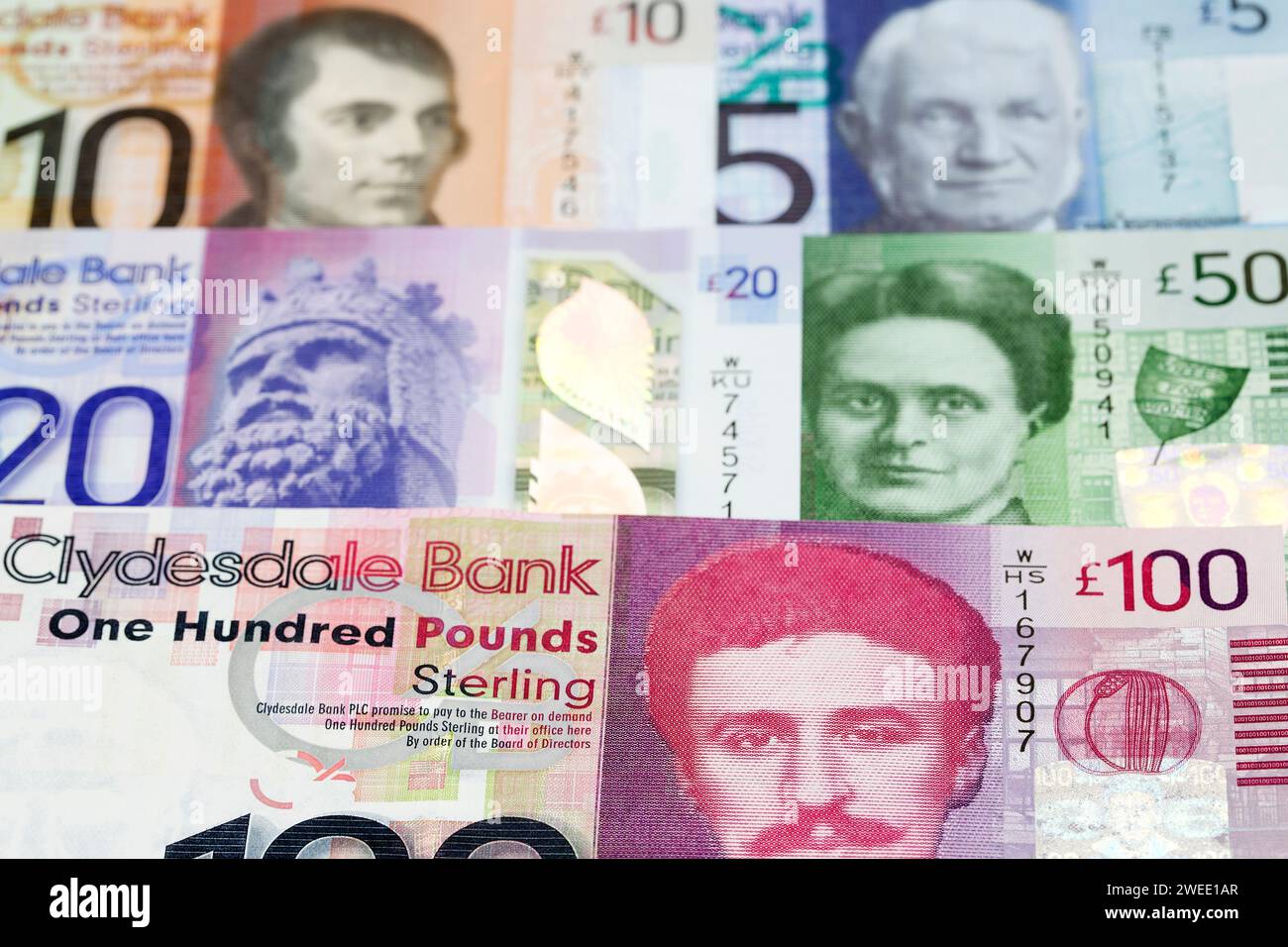 Scottish money - pound a business background Stock Photo - Alamy