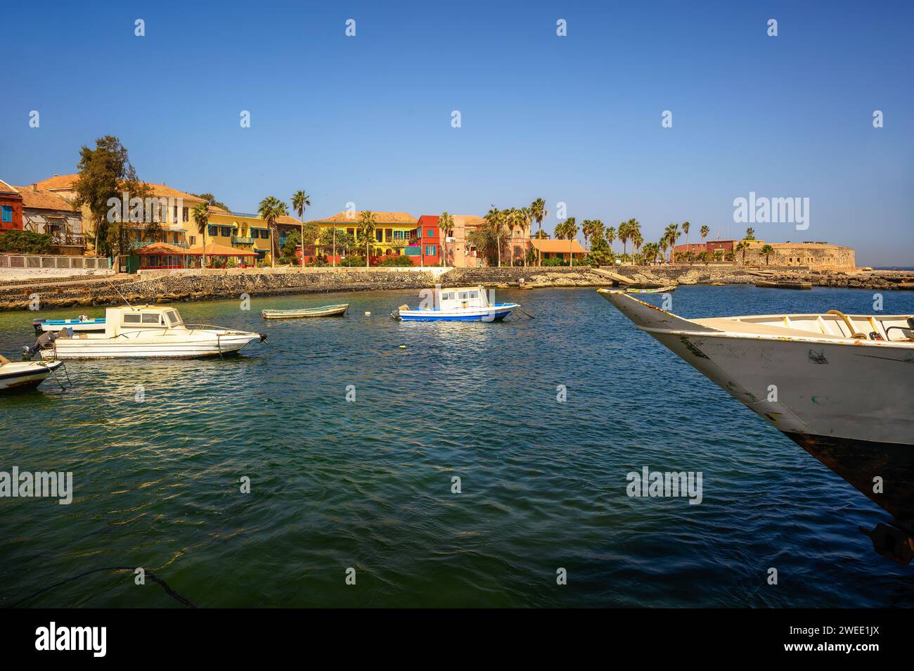 Historic city on the Goree island near Dakar, Senegal, Africa Stock ...
