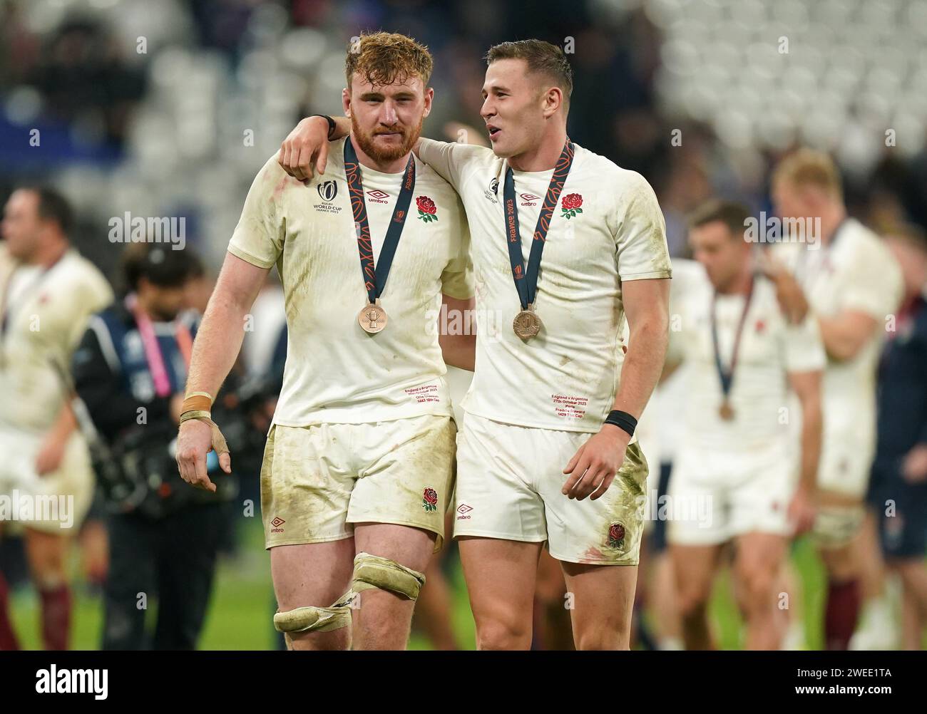 File photo dated 27-10-2023 of England's Oliver Chessum (left) and ...