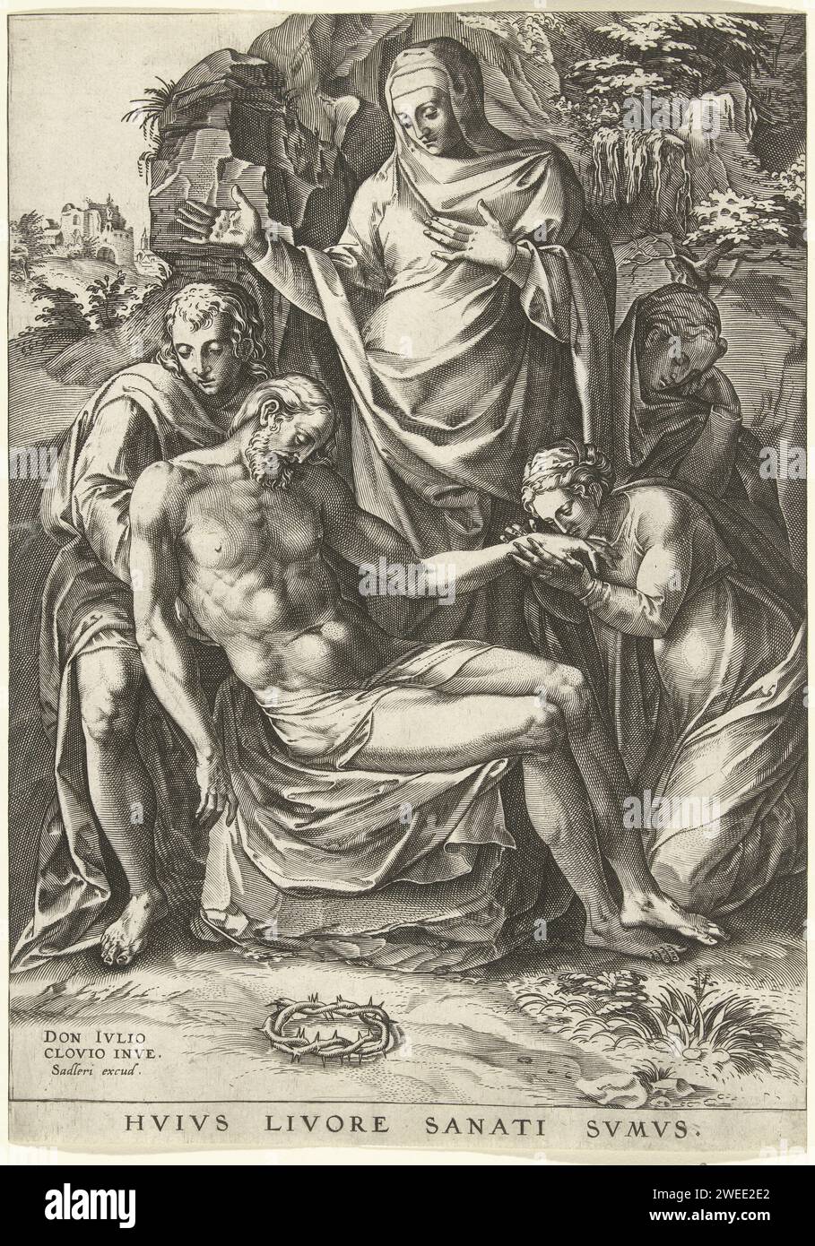 Bewening van Christus, anonymous, after Cornelis Cort, after Giulio ...