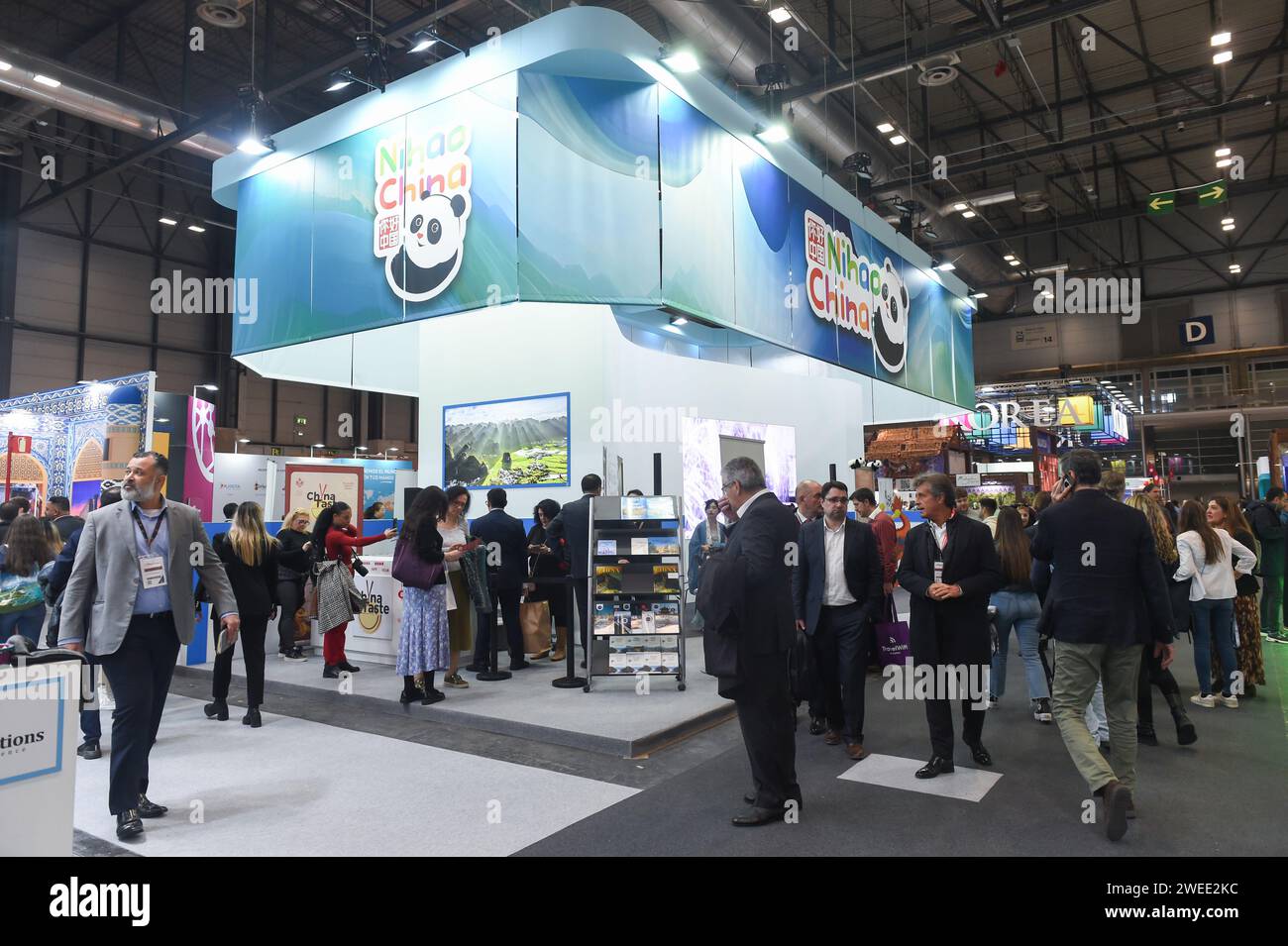 Madrid, Spain. 24th Jan, 2024. People visit the exhibition booth of ...