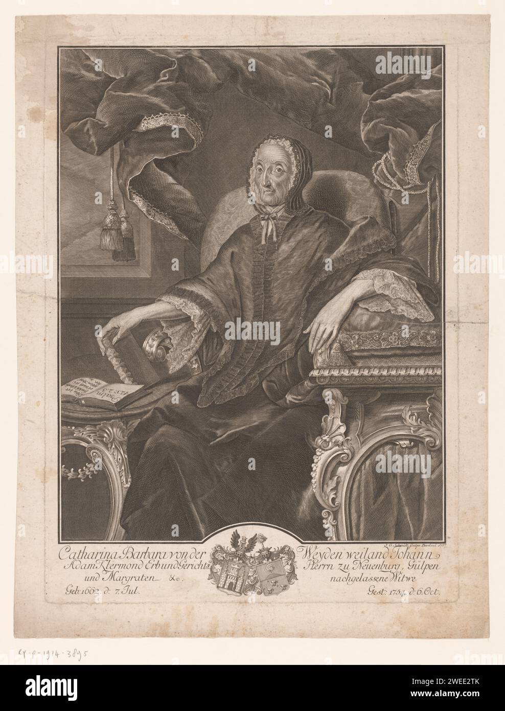 Portrait of Catharina Barbara von der Weyden, Johann Georg Schmidt ...