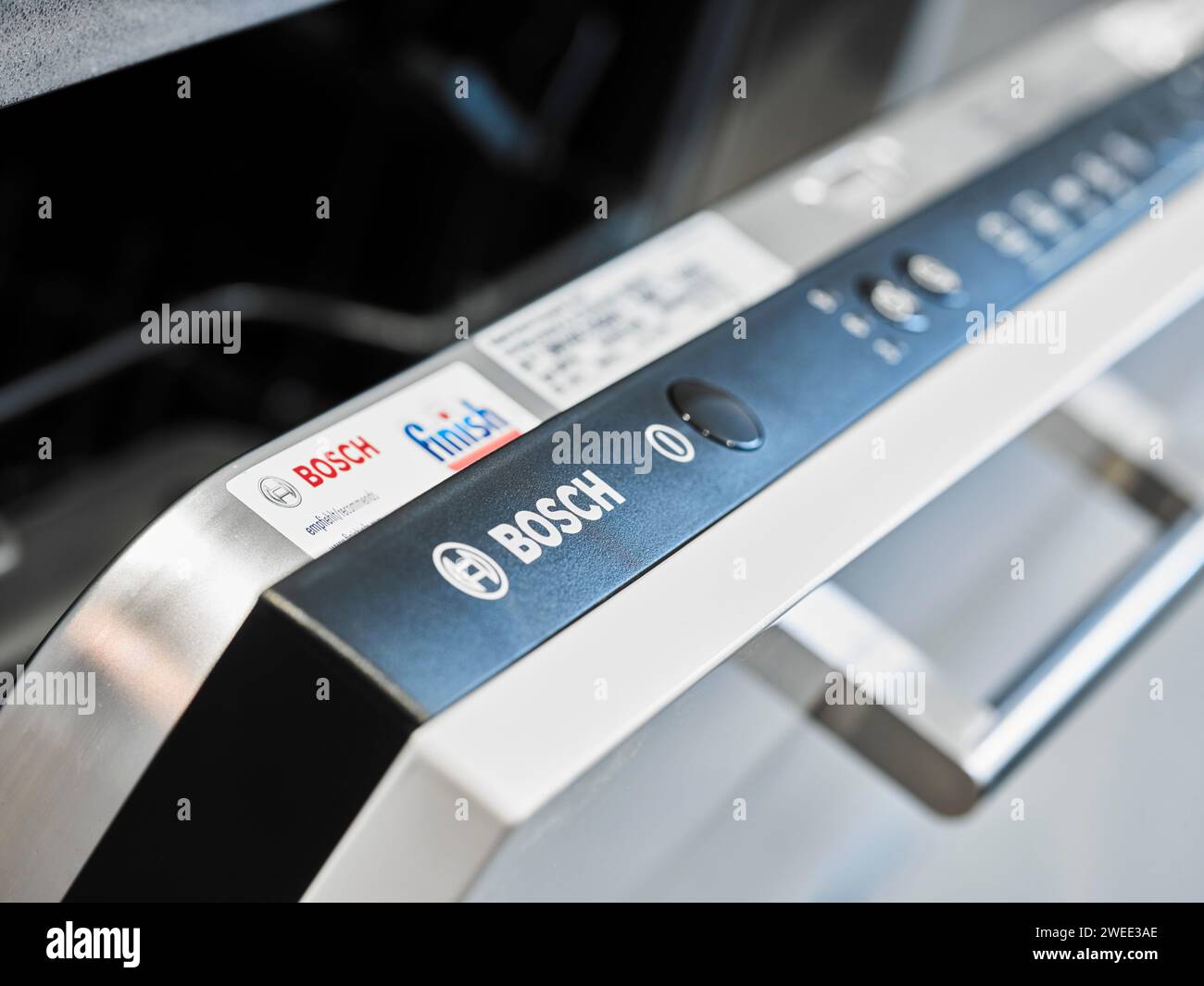 Open Bosch dishwasher door Stock Photo - Alamy