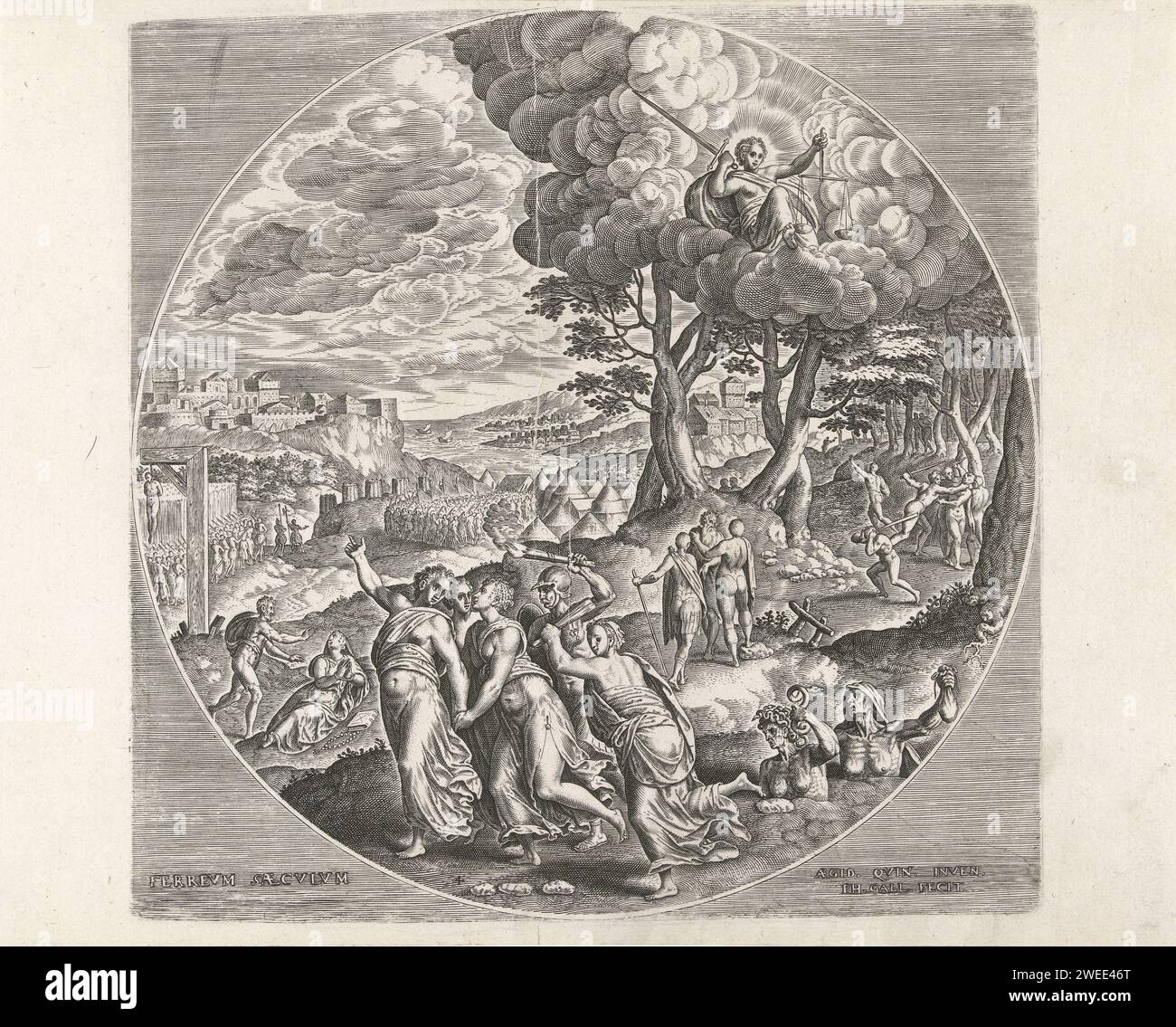 Iron century, Philips Galle, After Gillis Coignet (I), 1573 print In a ...