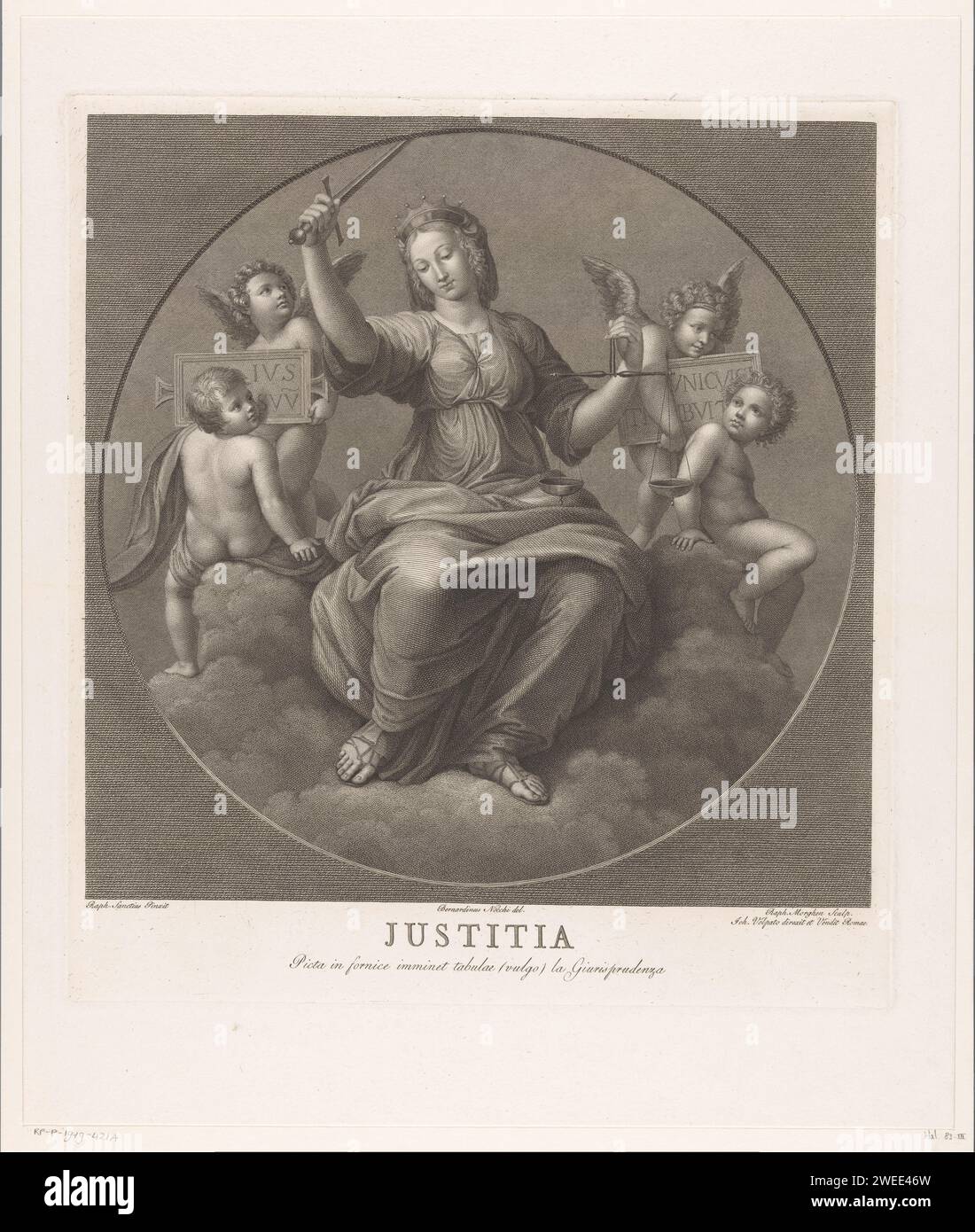Justice, Raphael Morghen, After Bernardino Nocchi, After Rafaël, 1768 ...