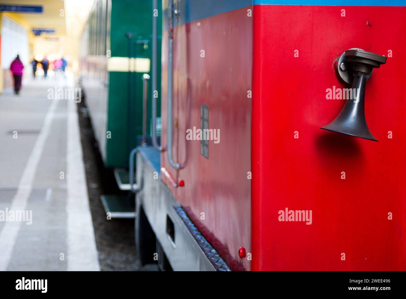 Horn of locomotive at the platform Stock Photo - Alamy