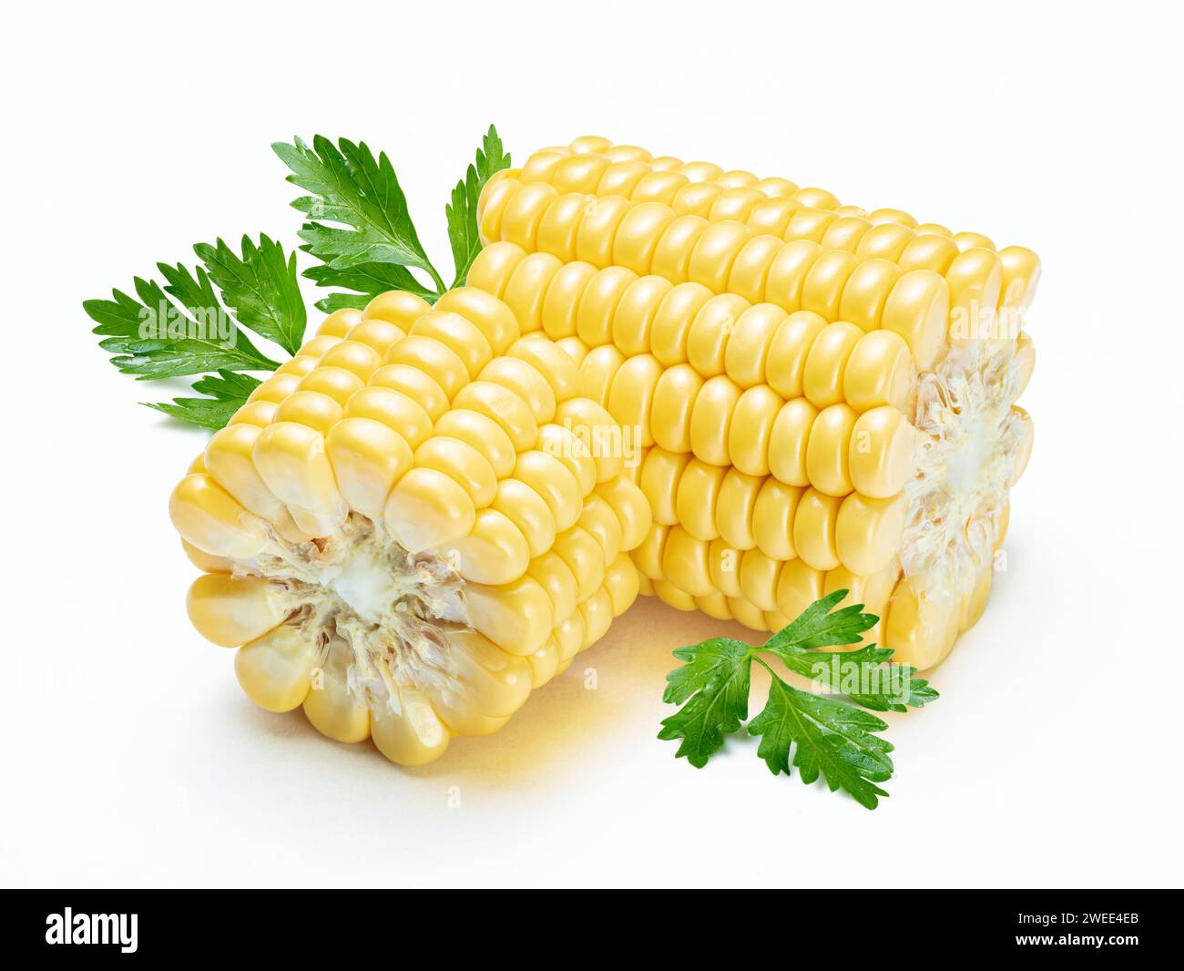 corn in spoon isolated white background Stock Photo - Alamy