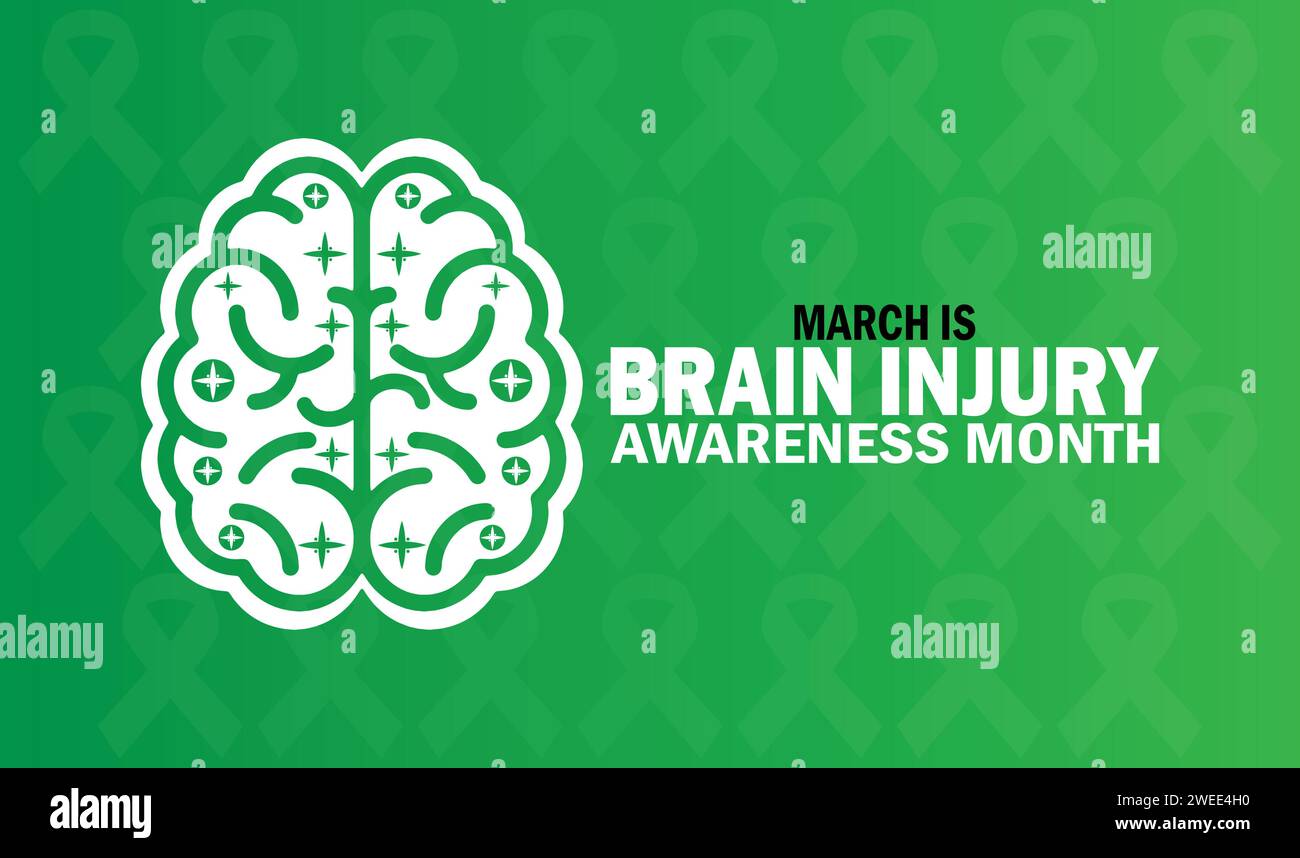 March Is Brain Injury Awareness Month Vector Template Design ...